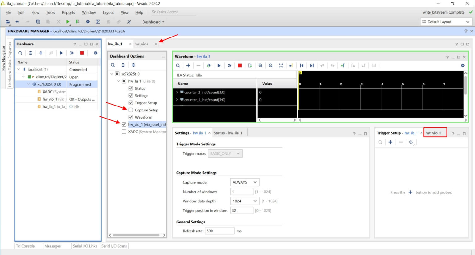 Using Integrated Logic Analyzer Ila And Virtual Inputoutput Vio