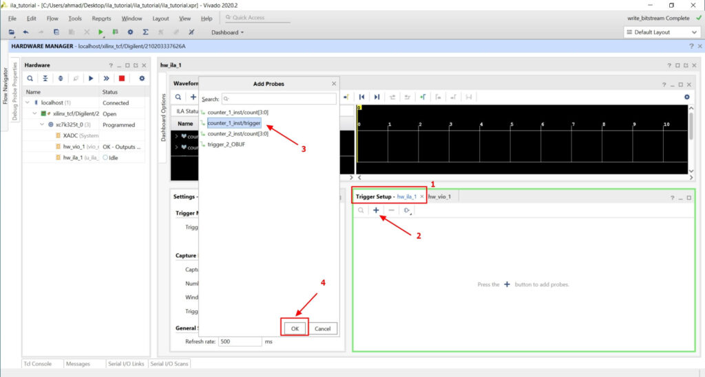 Using Integrated Logic Analyzer (ILA) and Virtual Input/Output (VIO) - VHDLwhiz