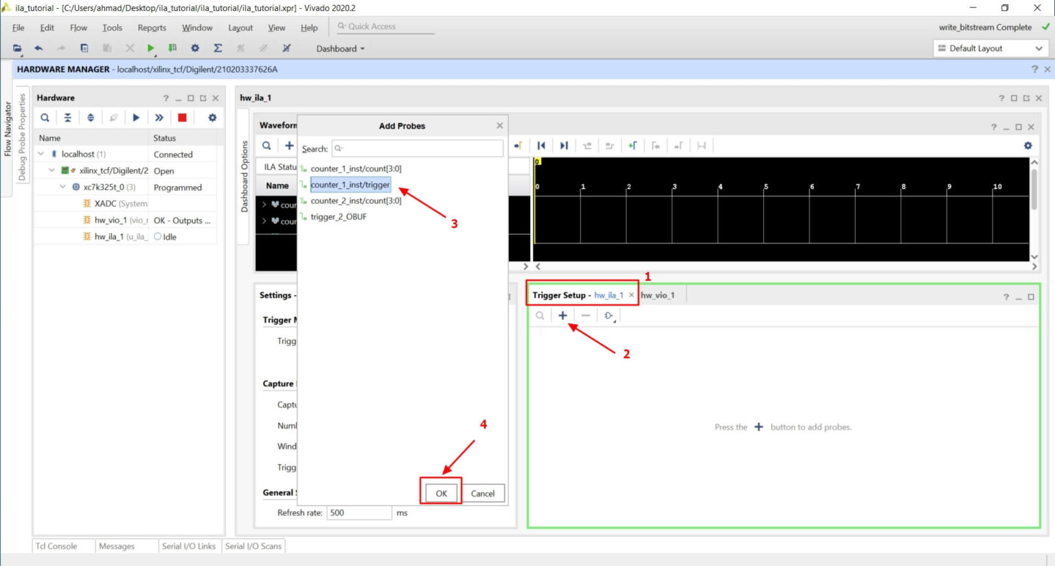 Using Integrated Logic Analyzer (ILA) and Virtual Input/Output (VIO) - VHDLwhiz